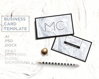 Marble business card | Etsy