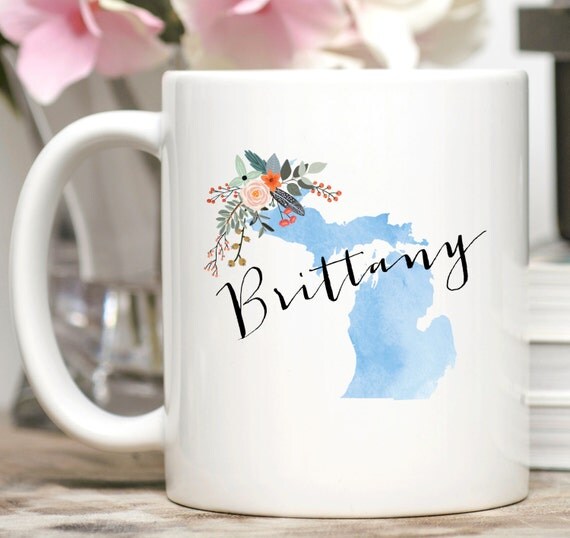 Michigan Mug / Personalized Mug / Custom by MugsbyMadKittyMedia