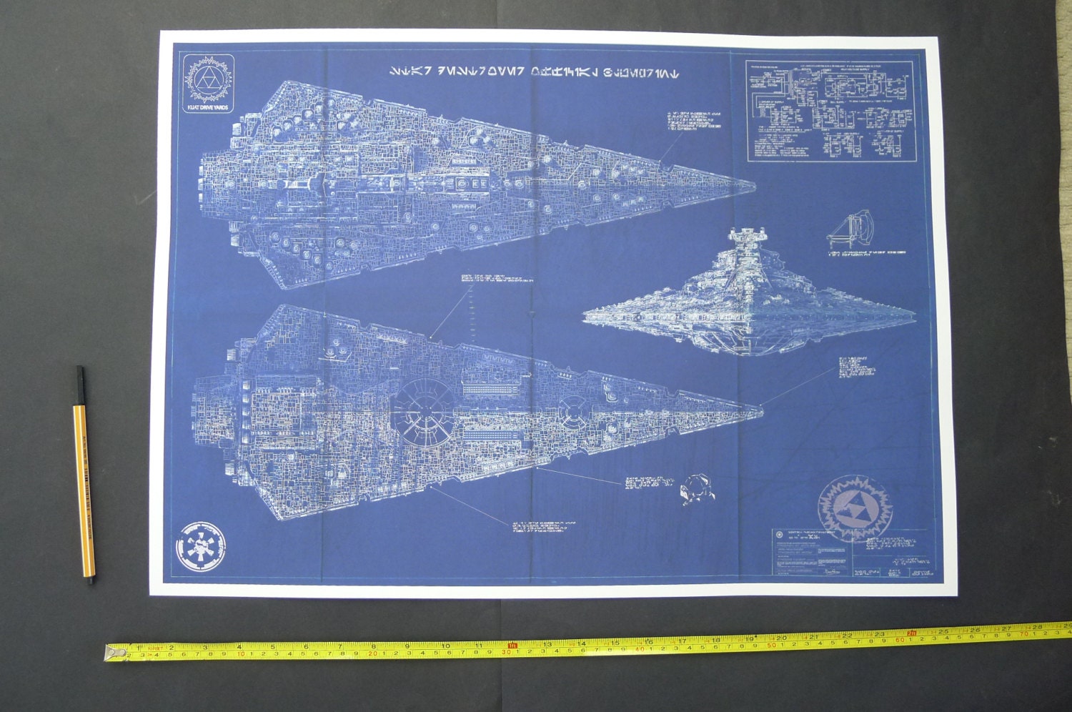 Imperial Star Destroyer Star Wars Poster by BiglinGraphics on Etsy