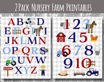 Farm alphabet | Etsy