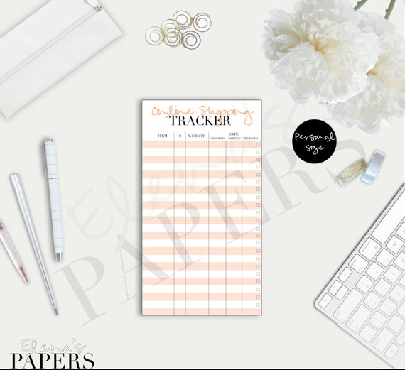 Printable ONLINE SHOPPING TRACKER insert for your by ElenasPapers