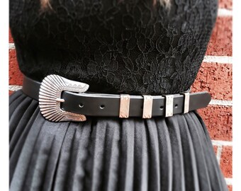 Western tooled belt | Etsy