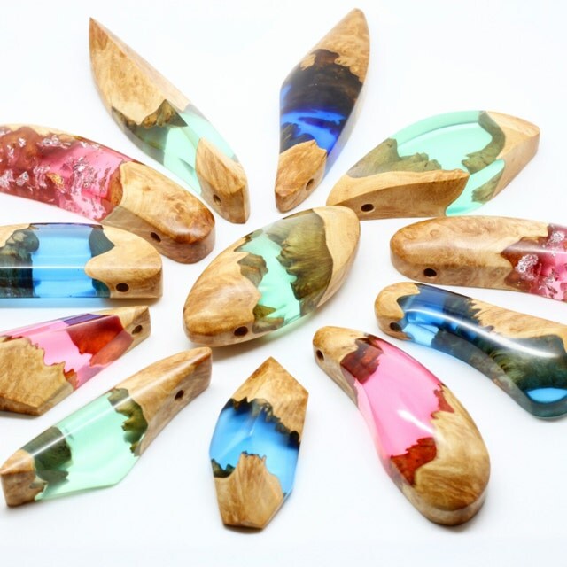 Unique wood and resin jewellery. by artfulresin on Etsy