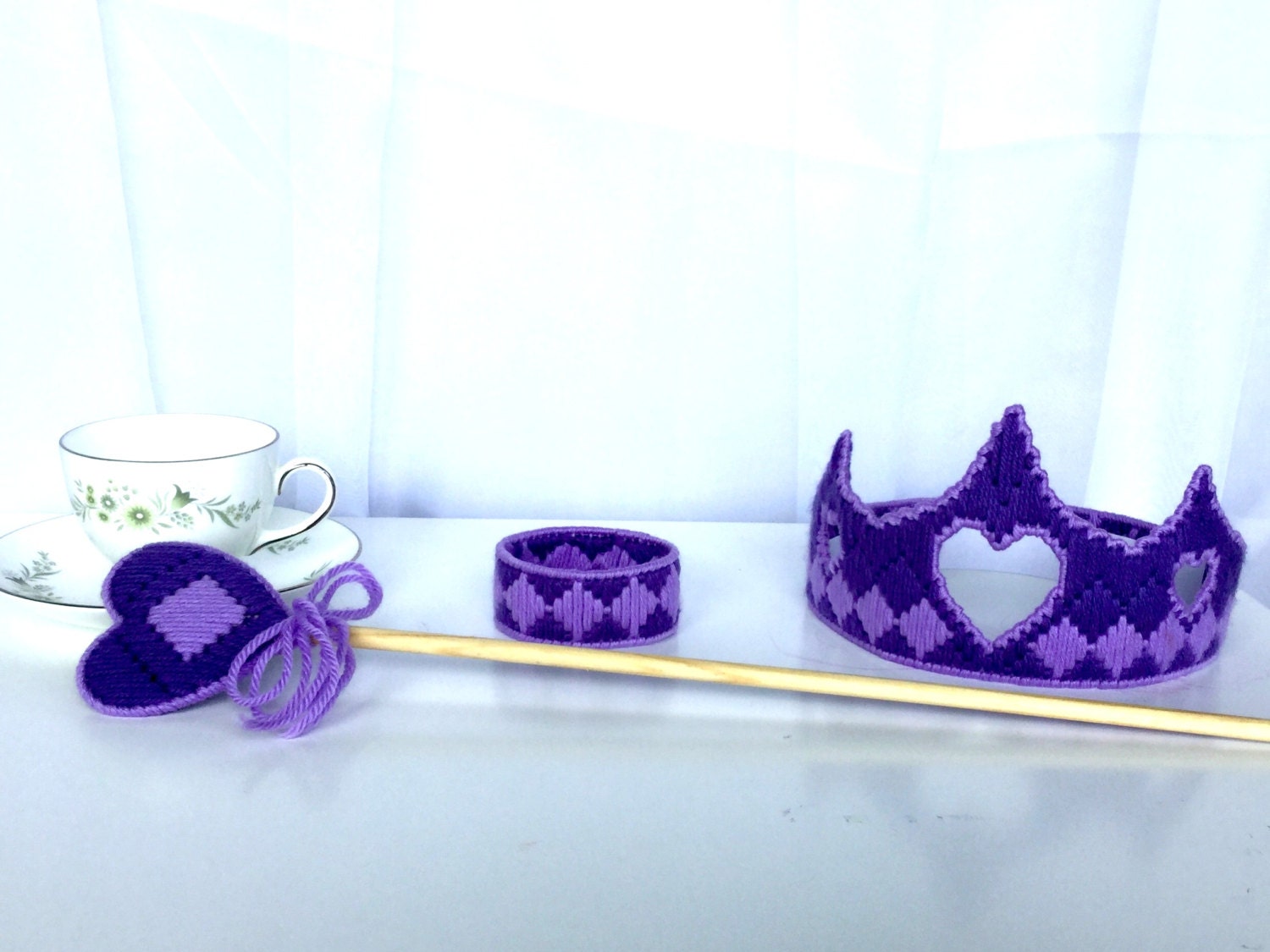 Plastic Canvas Pattern PDF Princess Crown Purple Dressup Kids