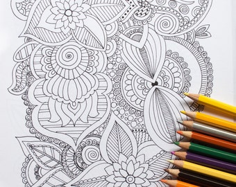 Adult colouring page | Etsy