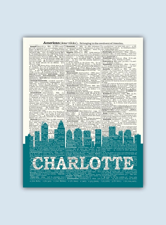 Charlotte Skyline Charlotte Poster Charlotte Decor