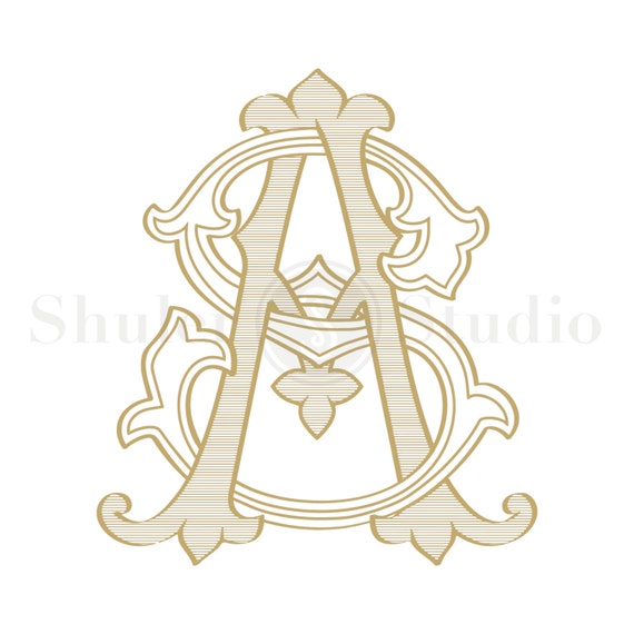 AS Monogram SA Monogram Vintage Monogram by ShulerStudio on Etsy