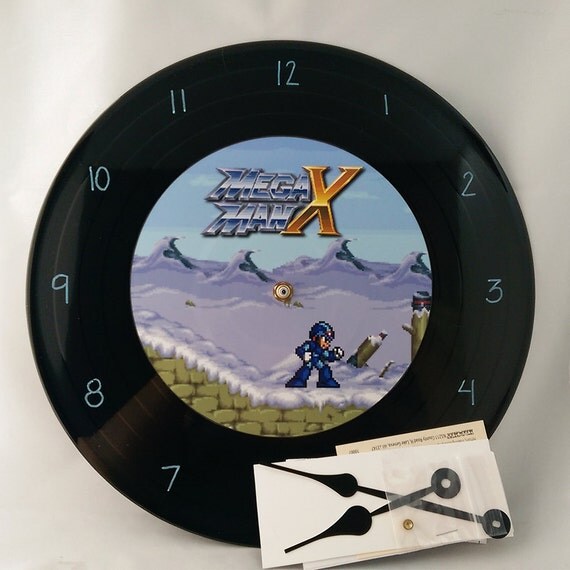 Items similar to Mega Man X Vinyl Record Clock on Etsy