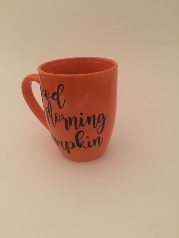 Orange Fall Mug with Good Morning Pumpkin in