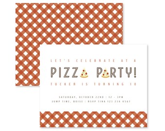 Pizza party invite | Etsy