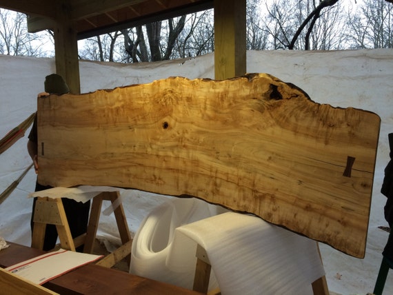 Live Edge Figured Maple Slab Table Top by GreenRiverWoods on Etsy