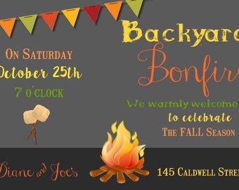 Bonfire invitation | Etsy