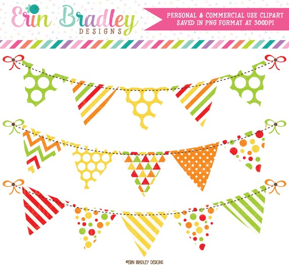 Items similar to Autumn Bunting Fall Clipart Graphics Banner Flag Clip ...
