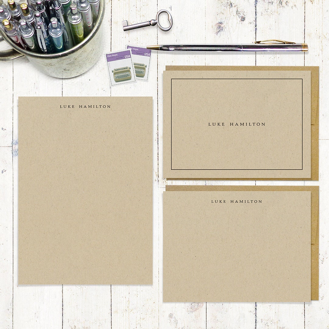 complete personalized stationery set PERFECTLY SIMPLE on