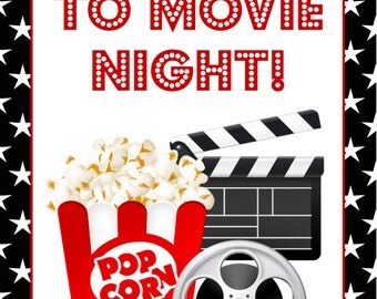 Movie night sign | Etsy