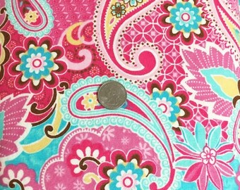 Pink paisley fabric | Etsy