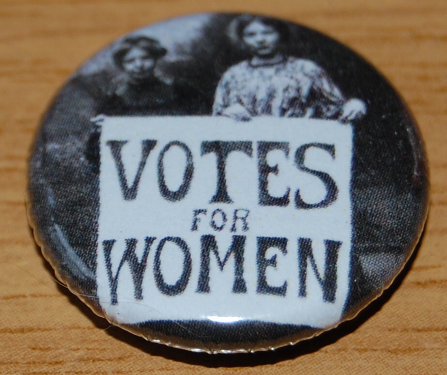 Votes for Women Photo Button Badge 25mm / 1 inch Suffragette
