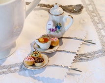 Unique food hair pins related items | Etsy