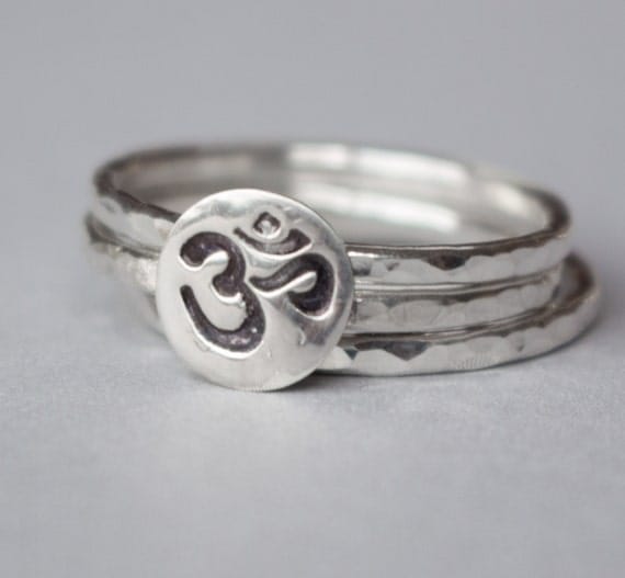 Ohm Ring Sterling silver Om Ring Om ring Sterling silver