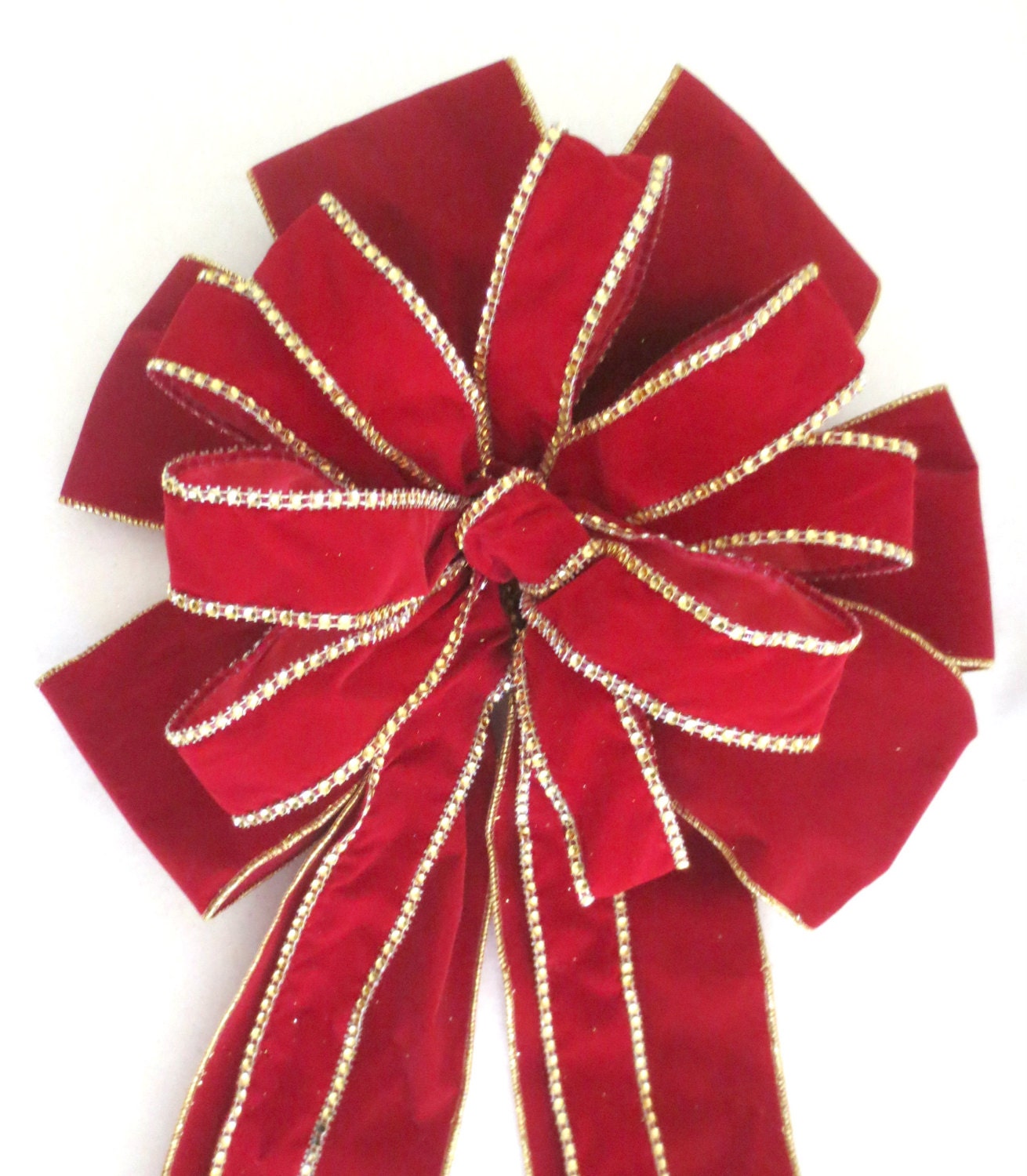 Red Velvet Christmas Bow Wreath Bow Velvet Bow Cranberry