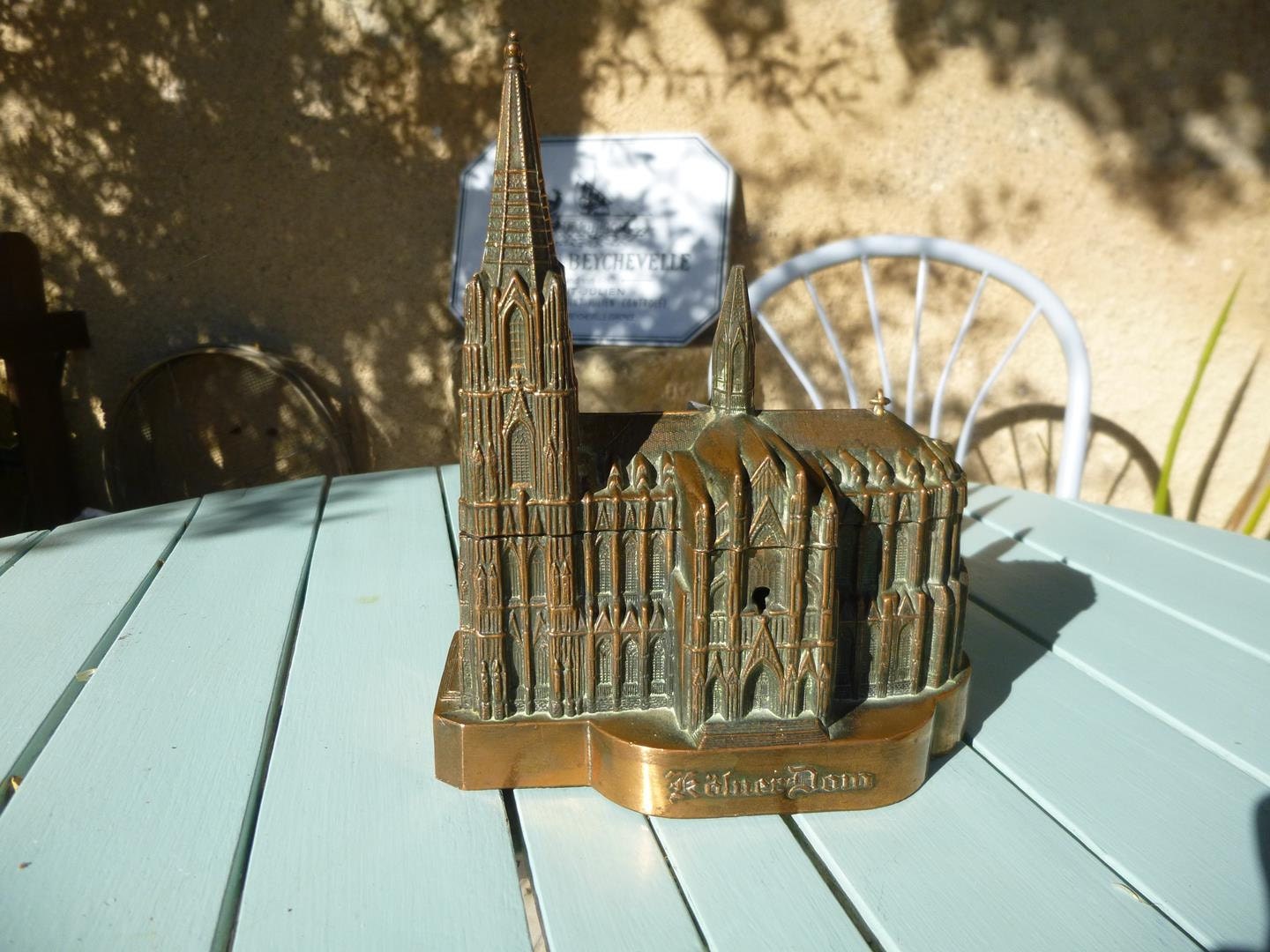 Vintage Kolner Dom Cathedral Hinged Roof Trinket Music Box In Copper ...