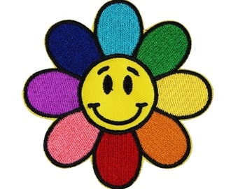 Rainbow smiley face | Etsy