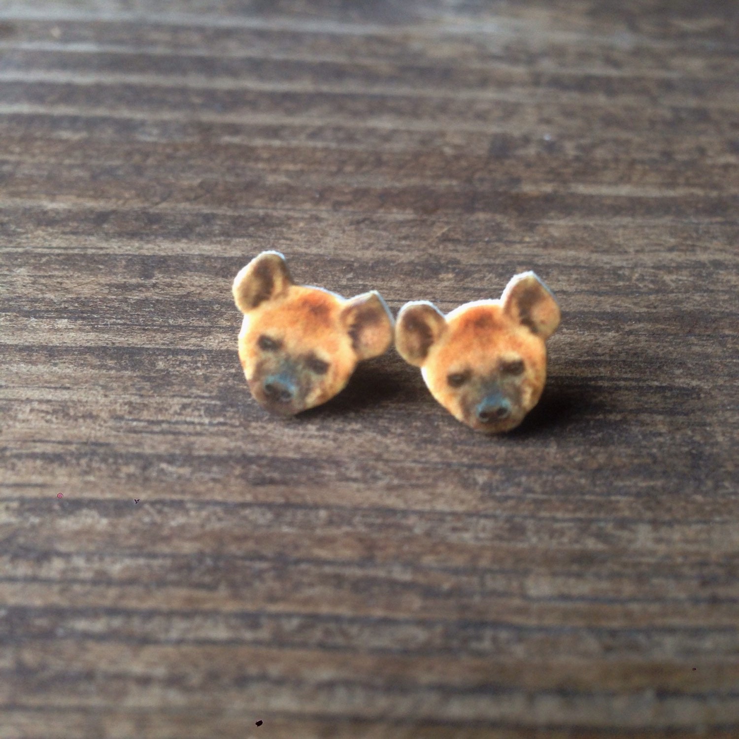 Hyena earrings african animals wildlife animal jewelry