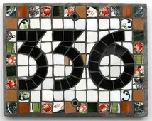 Unique mosaic house number related items | Etsy