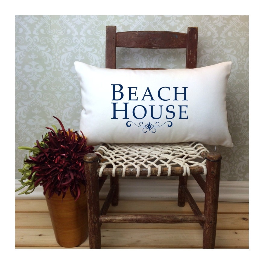 Beach Pillow Beach House Pillow Beach Decor Lumbar Pillow