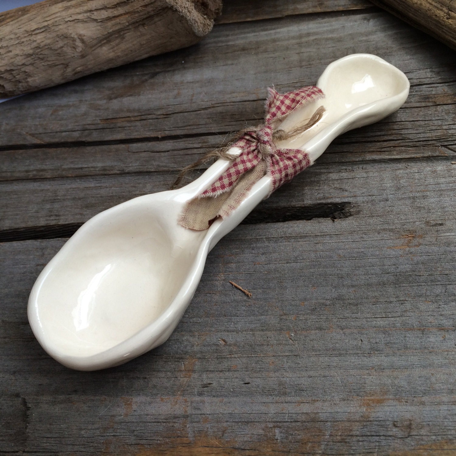 Primitive TASTING SPOON Earthy Rustic Ceramic Chef's