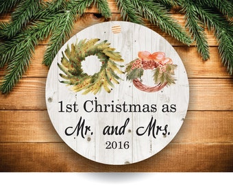 Mr and mrs ornament | Etsy