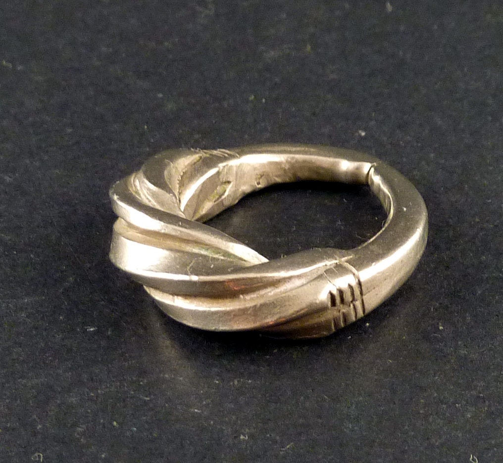 African silver ring from West Africa fulani or peul african