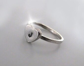 Dainty heart ring | Etsy