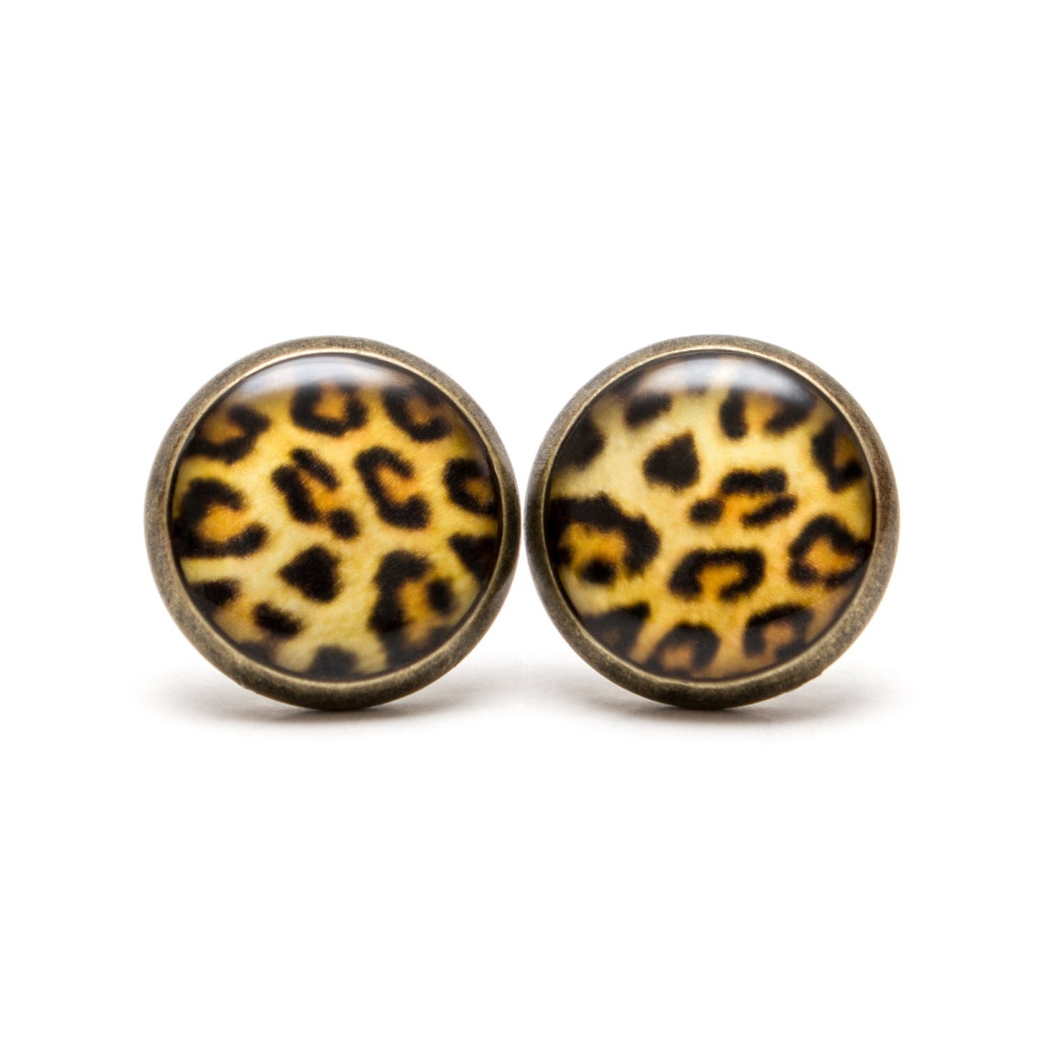 Cheetah Stud Earrings Animal Jewelry Cheetah Leopard Post Stud