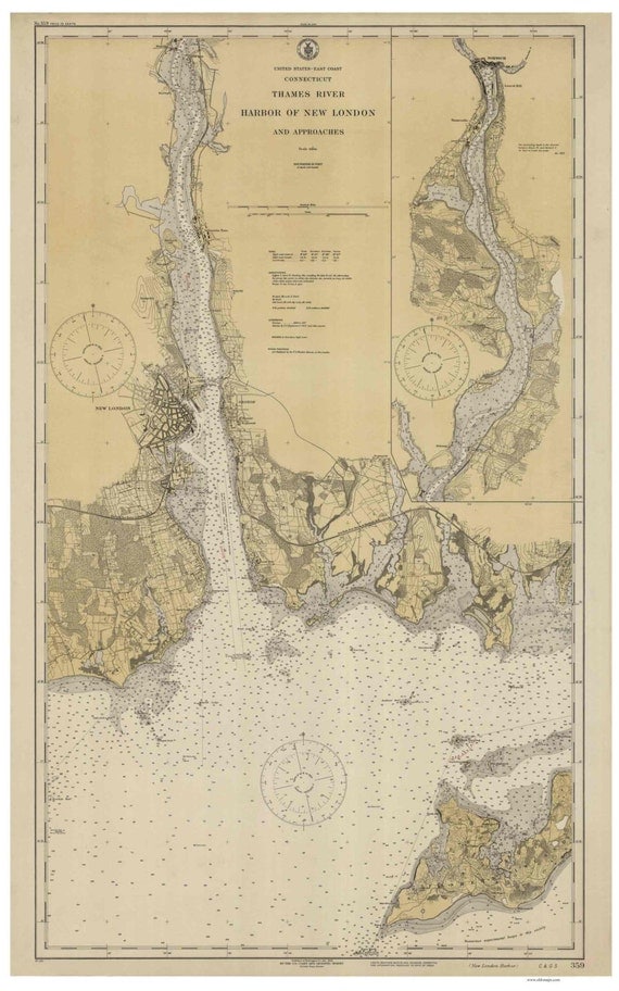 New London Harbor and Approaches Thames River Connecticut