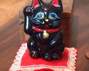 Chinese cat figurine | Etsy