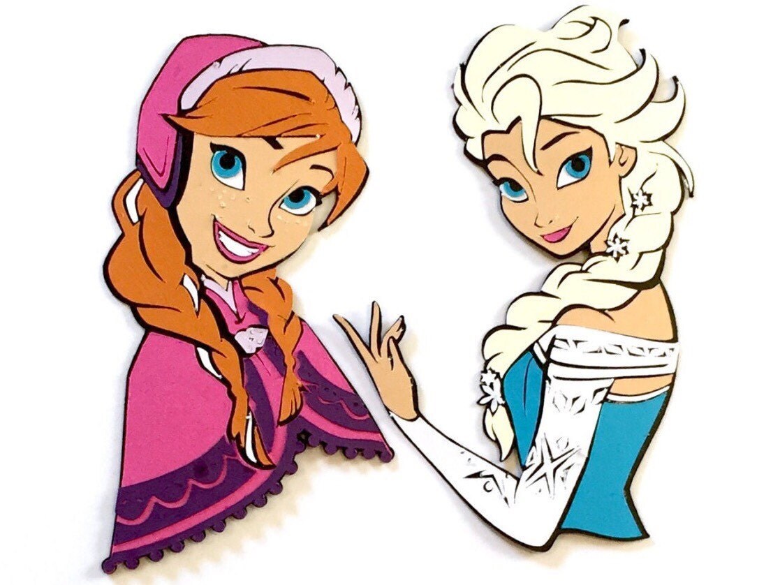 4 Frozen Die Cuts Anna and Elsa / Paper Anna Die Cut