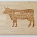Butchers Cow Engraved Wooden Chopping Board Meat Board