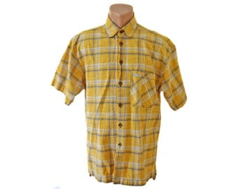 Yellow plaid shirt | Etsy