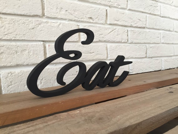 Items similar to Script eat sign housewarming gift kitchen art, bar ...