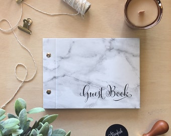 Guest Book with Prompts Questions Photos Signatures Made