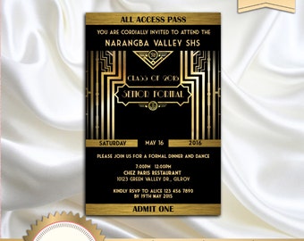 Printable Menu Card Template Great Gatsby Style Art Deco | Etsy