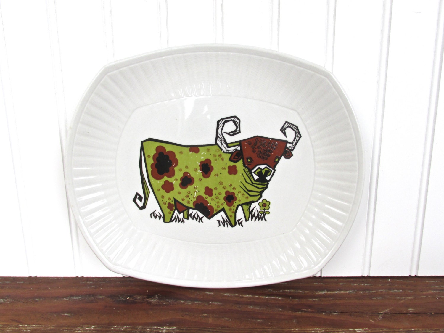 Vintage Ironstone Beefeater Chop Plate, Mod 1970s Steak Grill Plate ...