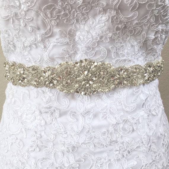 Crystal Rhinestone Belt with Clasp Bridal by BridalBeltsandSashes