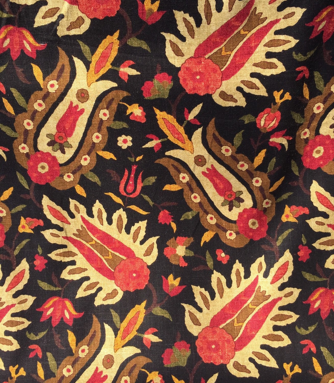 Black Background-Tribal Drapery Fabric Upholstery Fabric