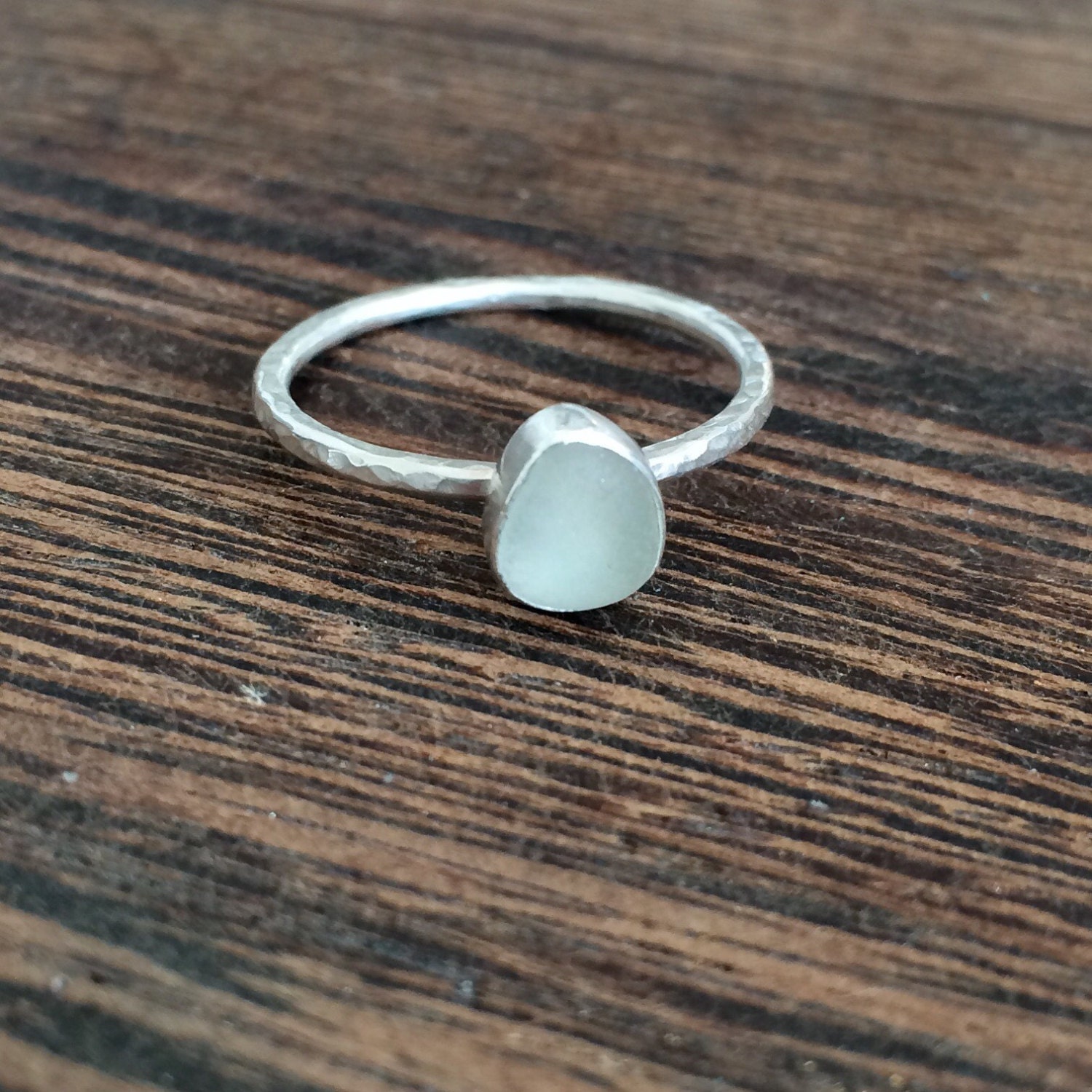 Sea glass ring Cornish seaglass engagement ring sea glass