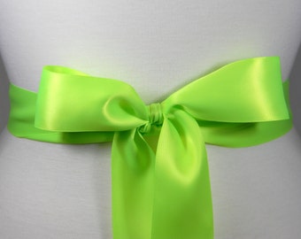 Lime green sash | Etsy