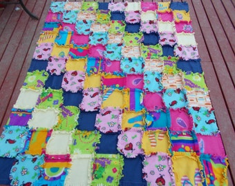 Fleece rag quilt | Etsy