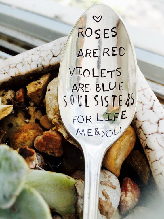 Stamped Silver Spoon Friendship Poem Soul by SweetThymeDesign