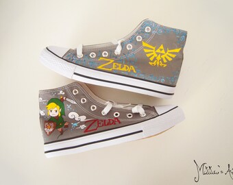 Items similar to Custom Hand Painted Shoes- Zelda on Etsy